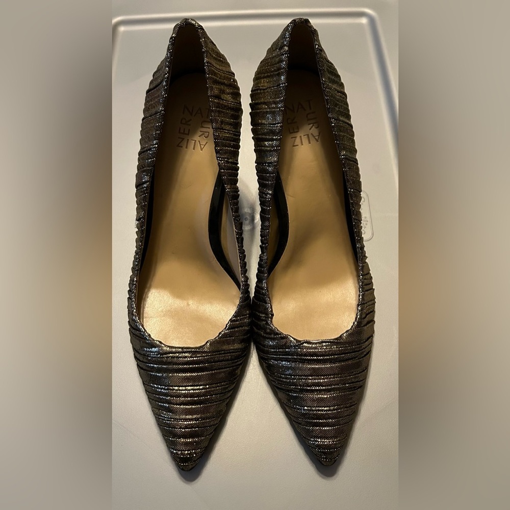 Naturalizer Anna Gold Pleated High Heels Womens Size … - Gem